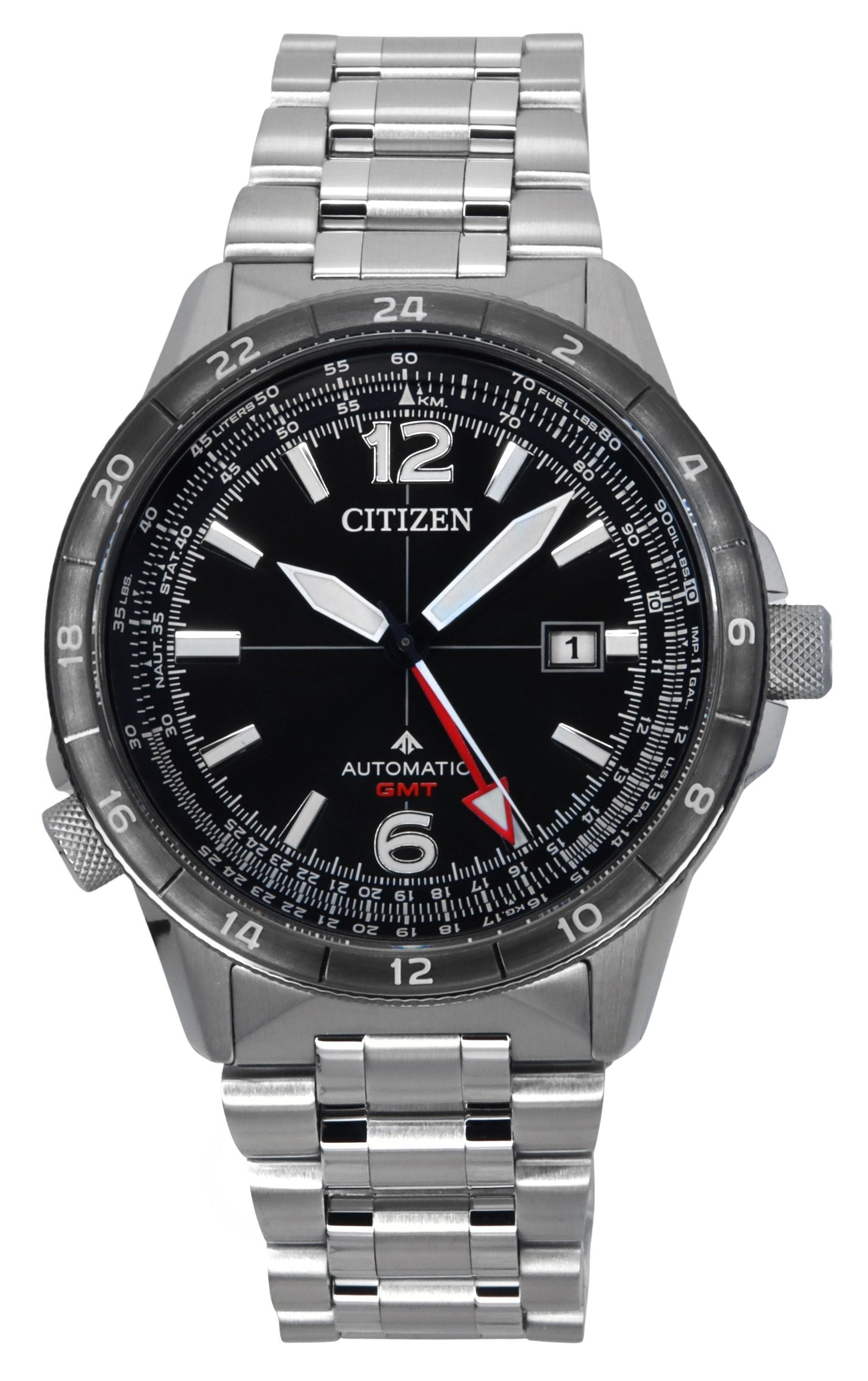 Citizen Promaster Air GMT Stainless Steel Black Dial Automatic NB6046 ...